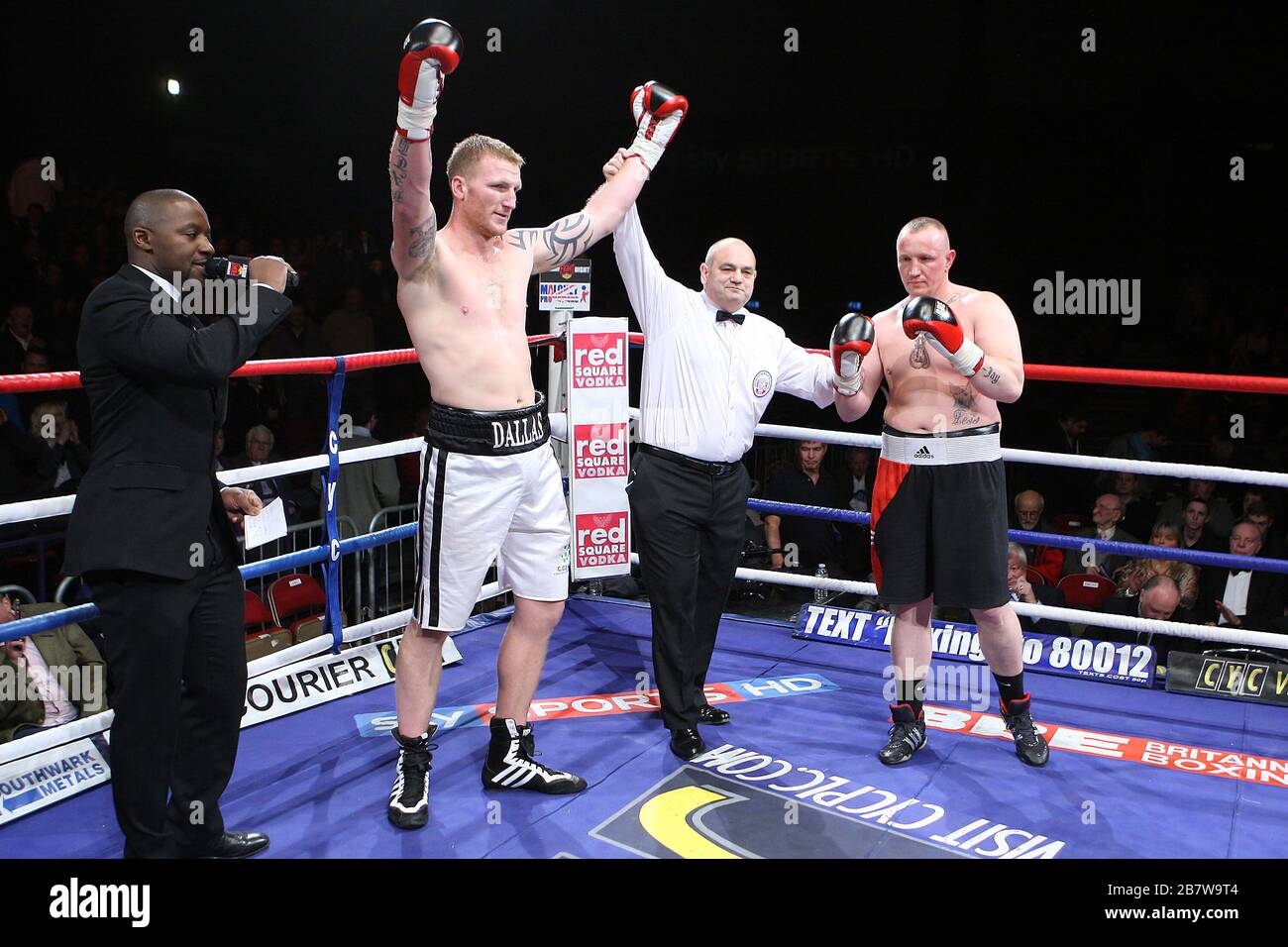 Tom Dallas (white shorts) defeats Werner Kreiskott in a Heavyweight ...