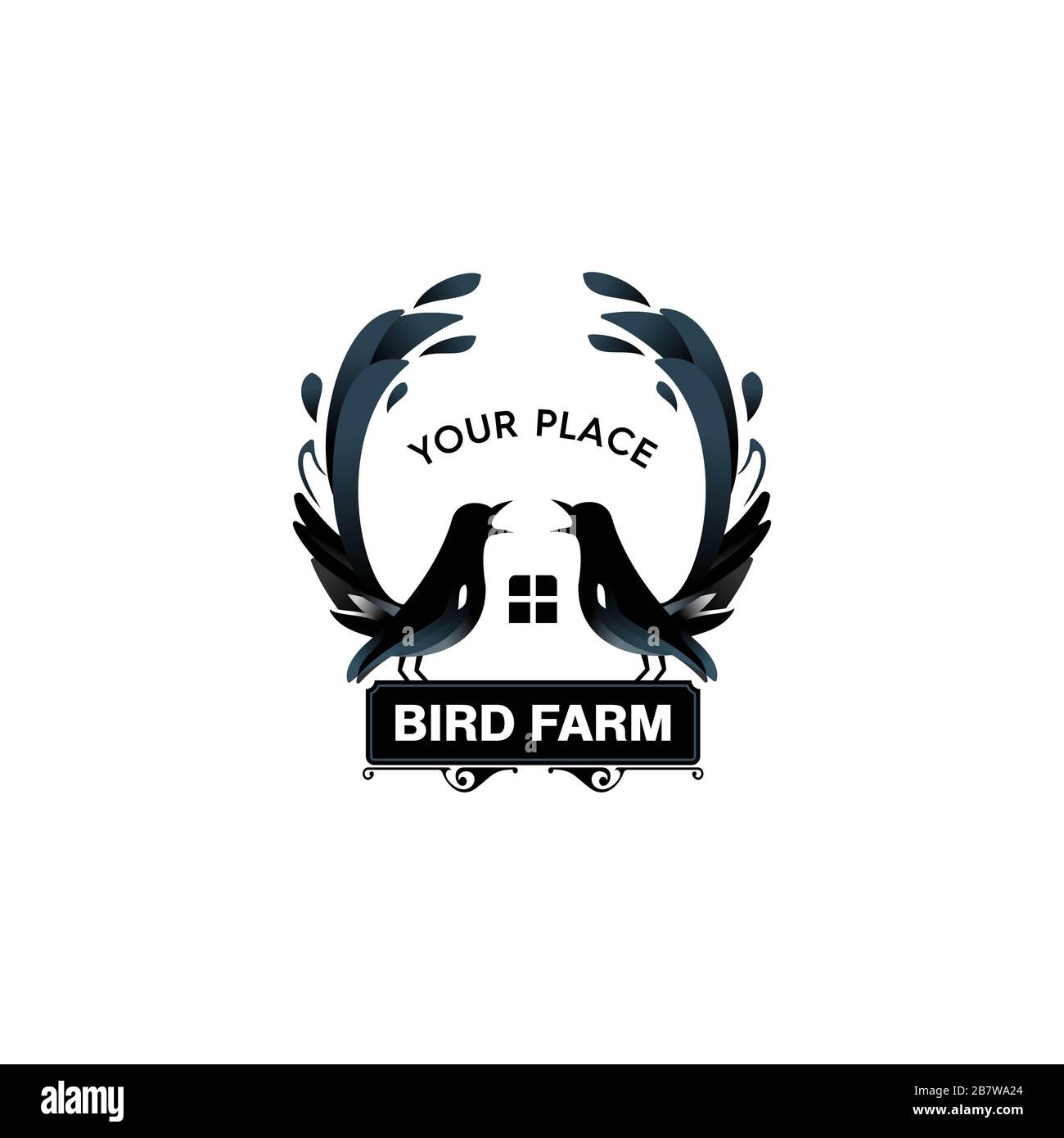 Design two bird for Poultry Farm Logo Stock Photo - Alamy