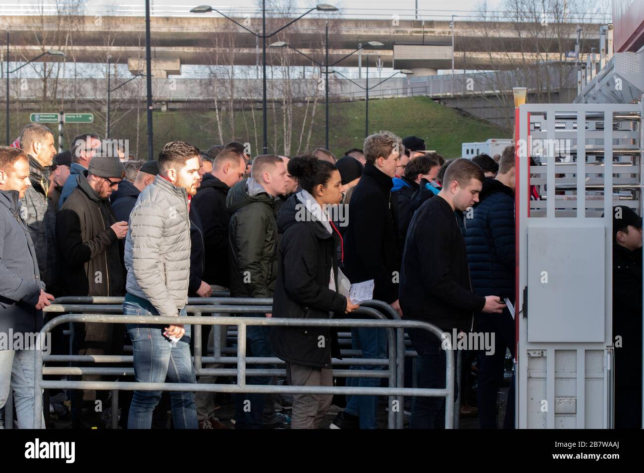People In Line At The Ajax Entrance Gates Of The Johan Cruyff At ...