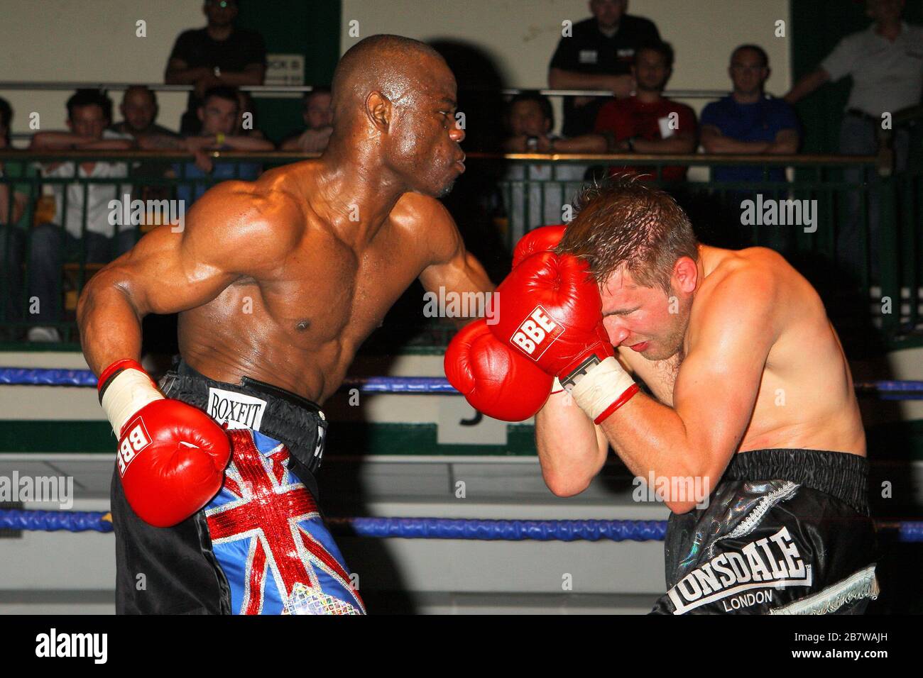 Tony Salam (black shorts) defeats Shon Davies in a Super-Middleweight ...