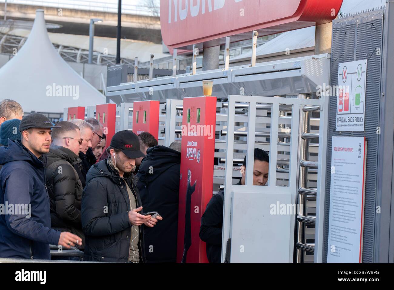 People In Line At The Ajax Entrance Gates Of The Johan Cruyff At ...