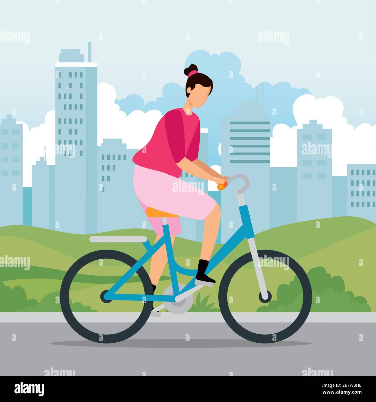 beautiful woman in bike avatar character Stock Vector Image & Art - Alamy