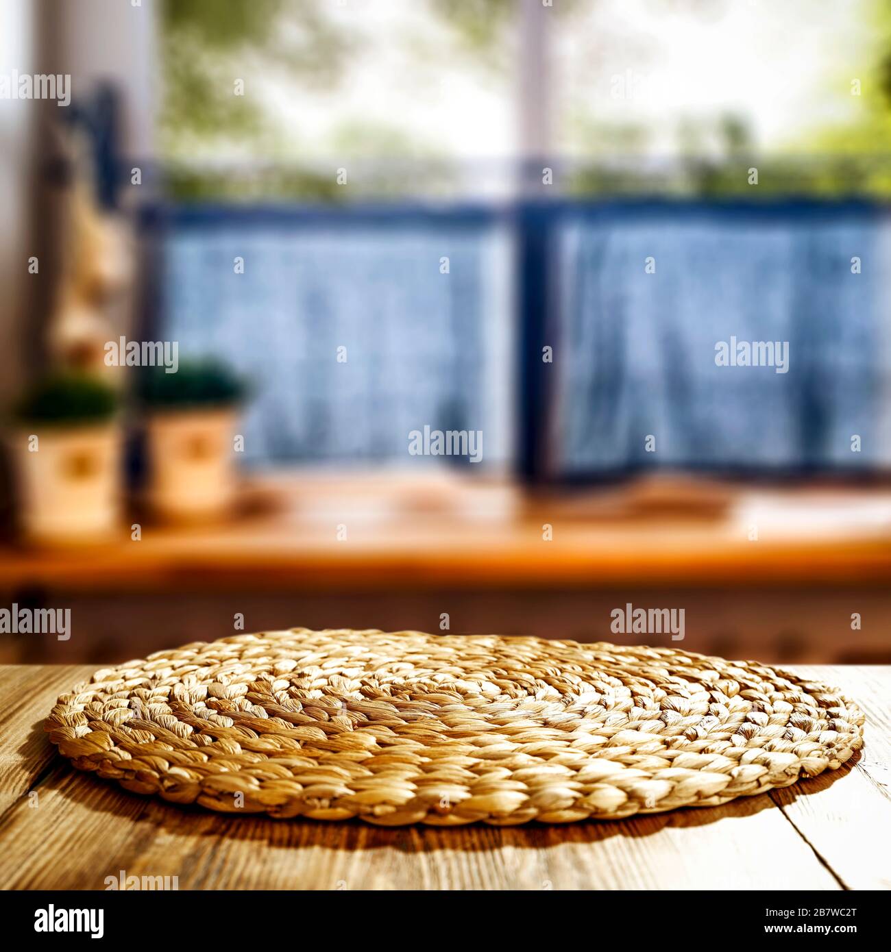 Wooden tabletop with window cozy home interior background Stock Photo ...
