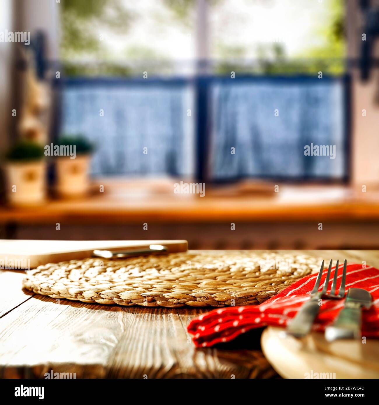 Wooden tabletop with window cozy home interior background Stock Photo ...