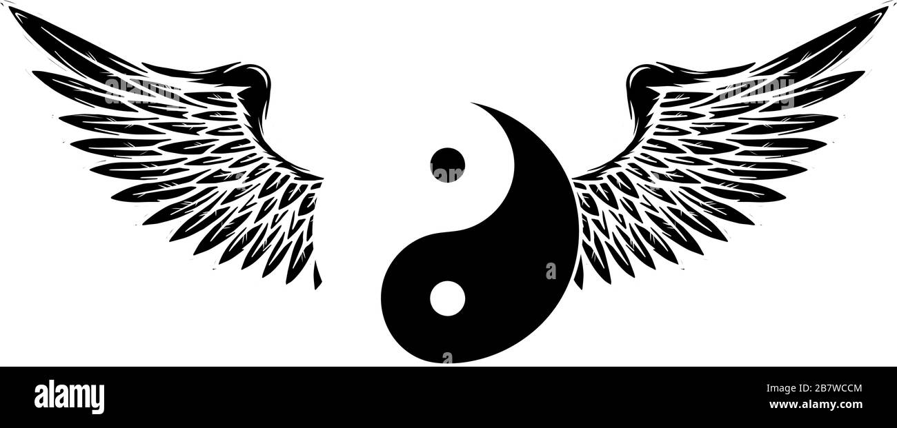Vector yin-yang symbol without border around the edge Stock Vector ...