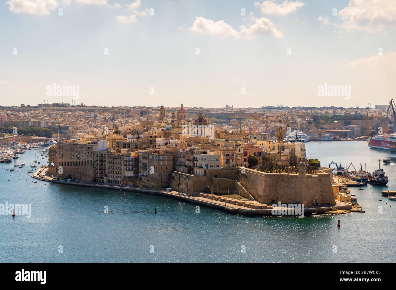 Looking towards Fort St Angelo from Valletta, Malta Stock Photo - Alamy