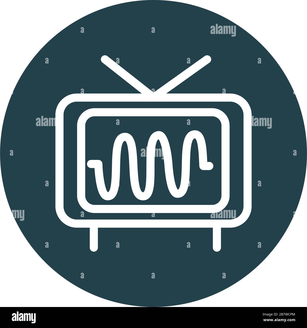 television frequency audio sound block style icon vector illustration ...