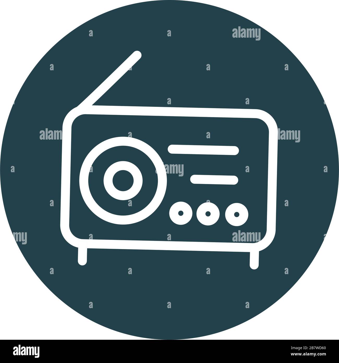 radio broadcating signal sound block style icon vector illustration ...