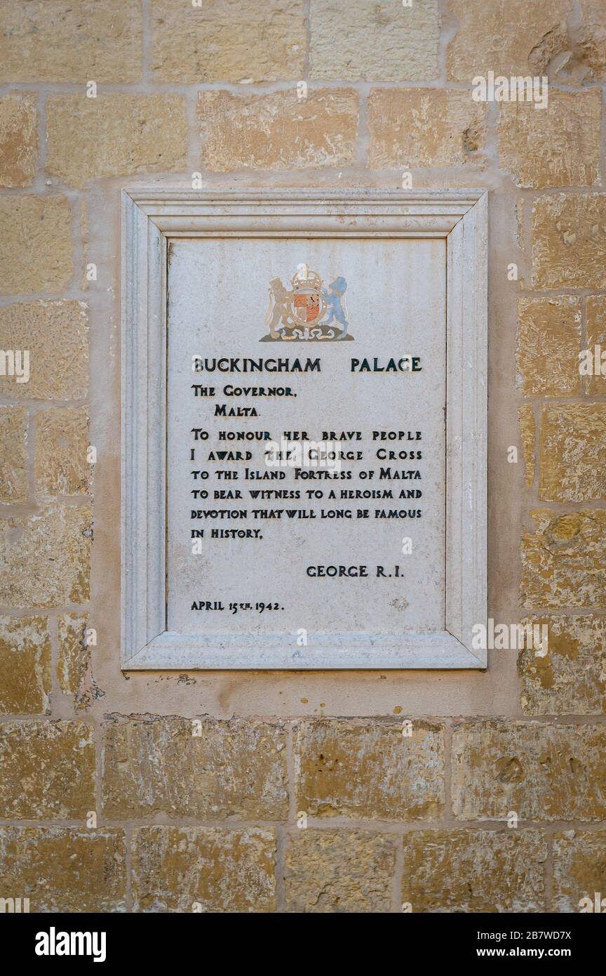 Buckingham Palace sign in Valletta, Malta Stock Photo - Alamy