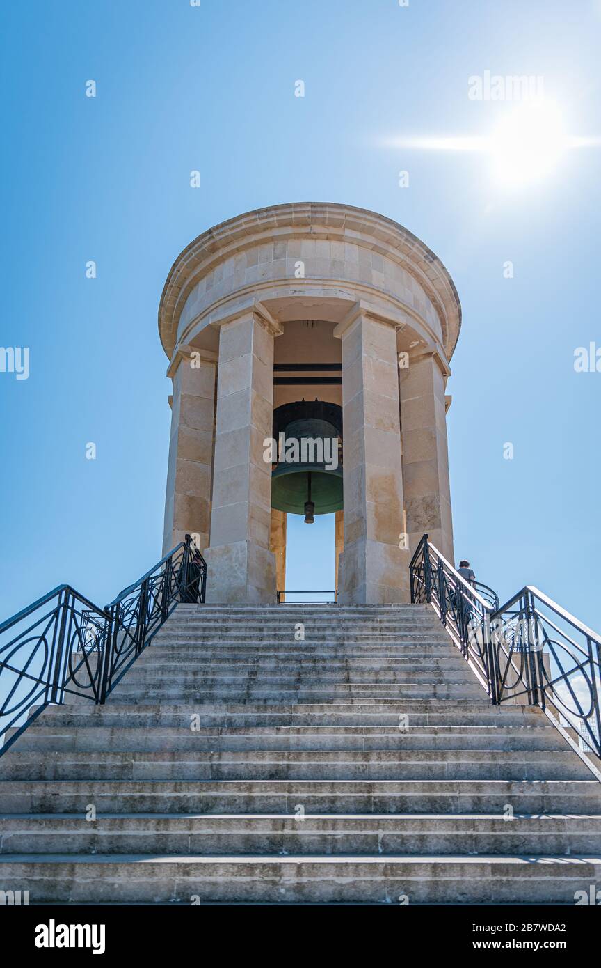 The Siege Bell War Memorial, Valletta, Malta Stock Photo - Alamy