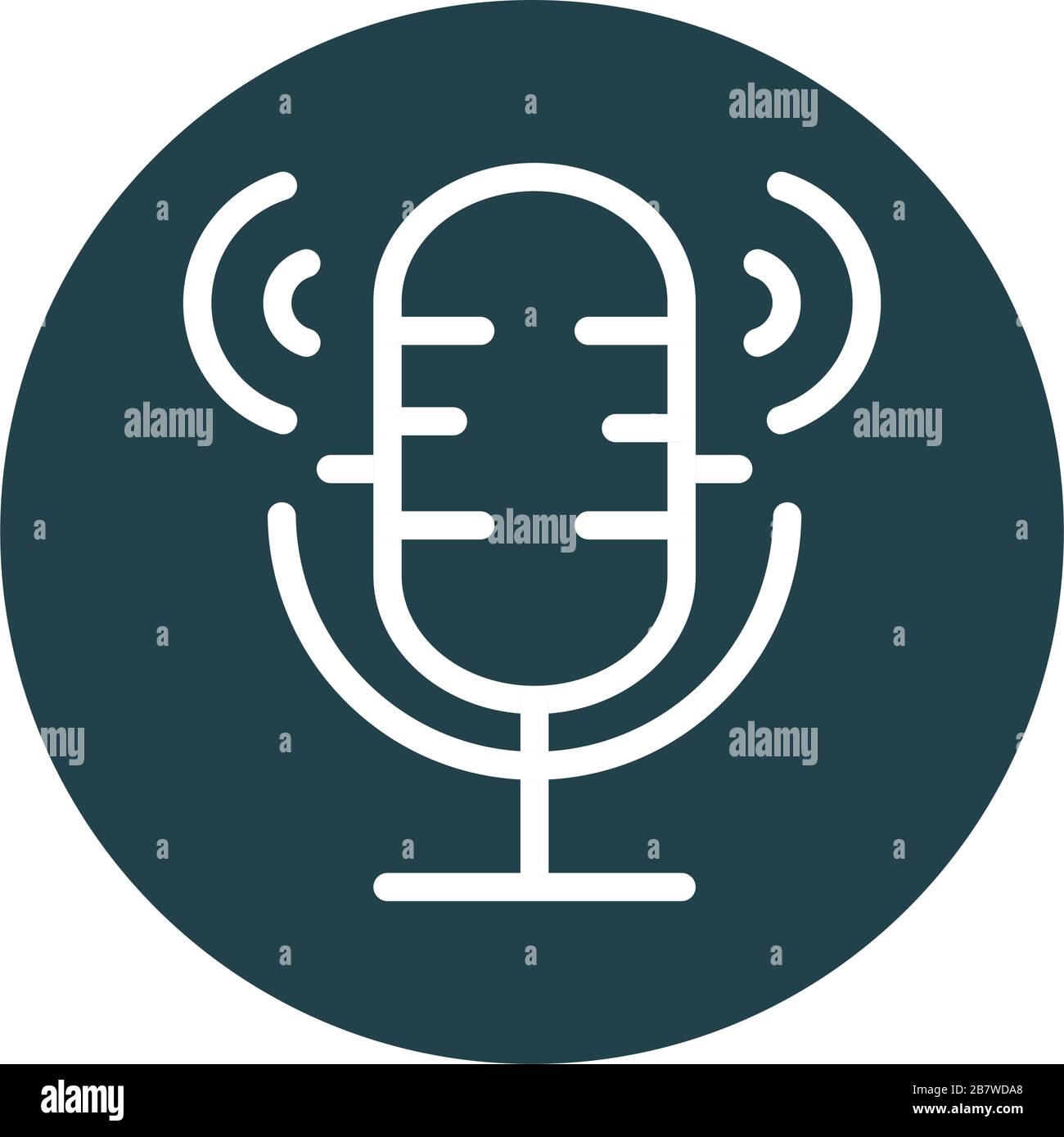 microphone radio audio sound block style icon vector illustration Stock ...