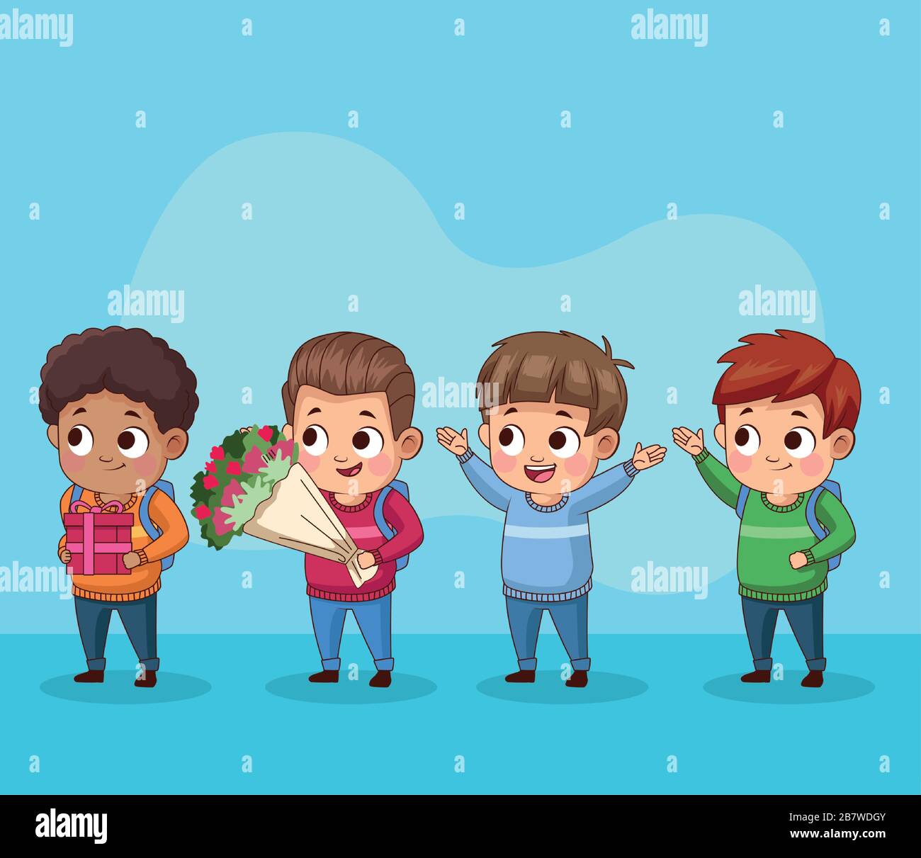 group of little students kids Stock Vector Image & Art - Alamy