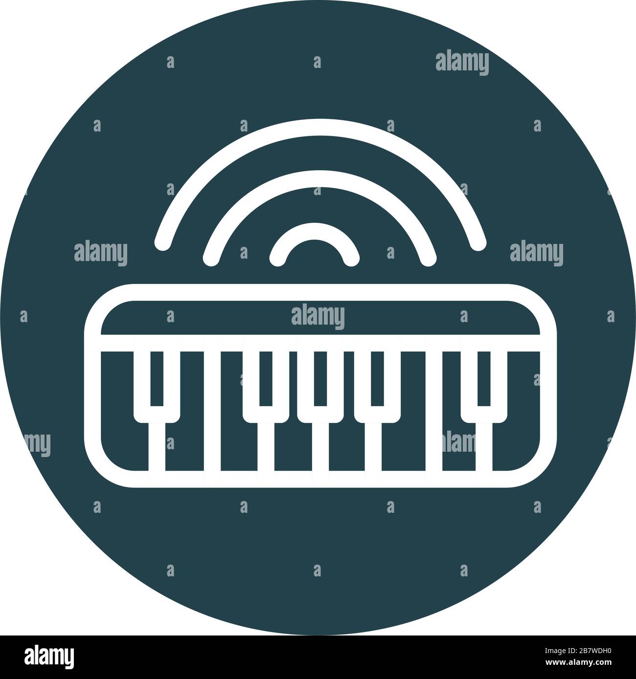 keyboard piano music sound block style icon vector illustration Stock ...