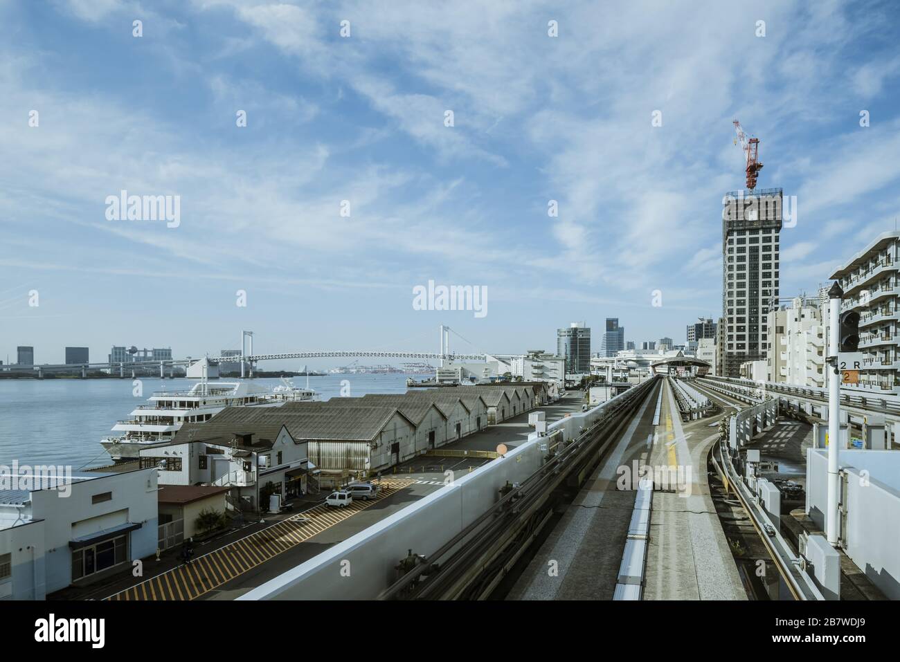Cityscape from monorail sky train in Tokyo Stock Photo - Alamy