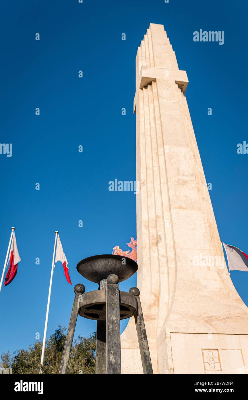 The War Memorial, Valletta, Malta Stock Photo - Alamy
