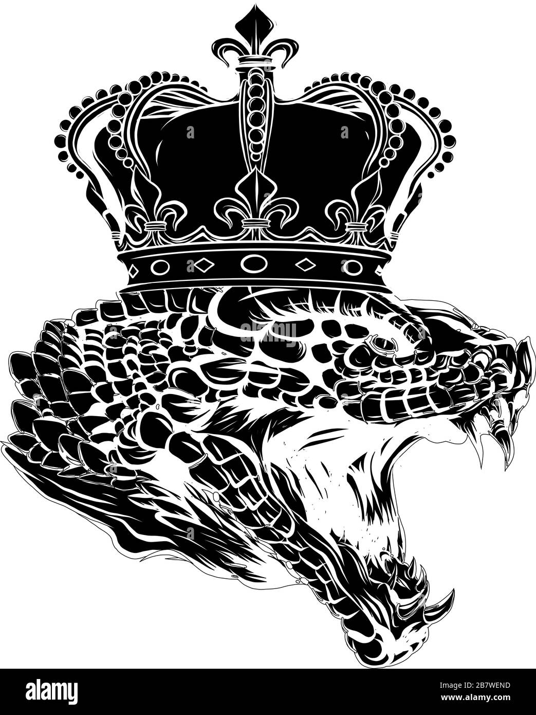 King cobra logo with crown hi-res stock photography and images - Alamy