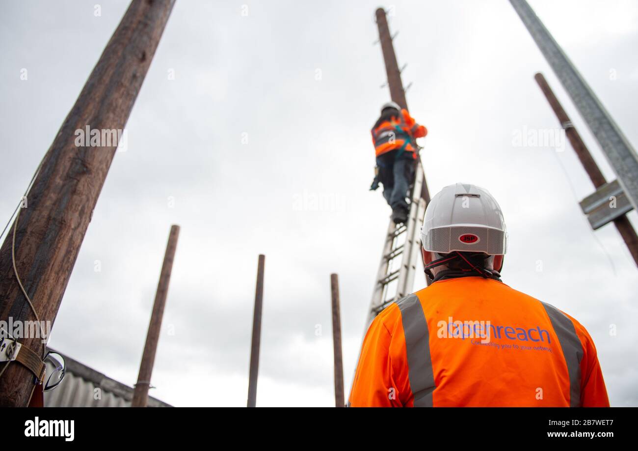Openreach engineers at the Openreach training centre in Peterborough ...