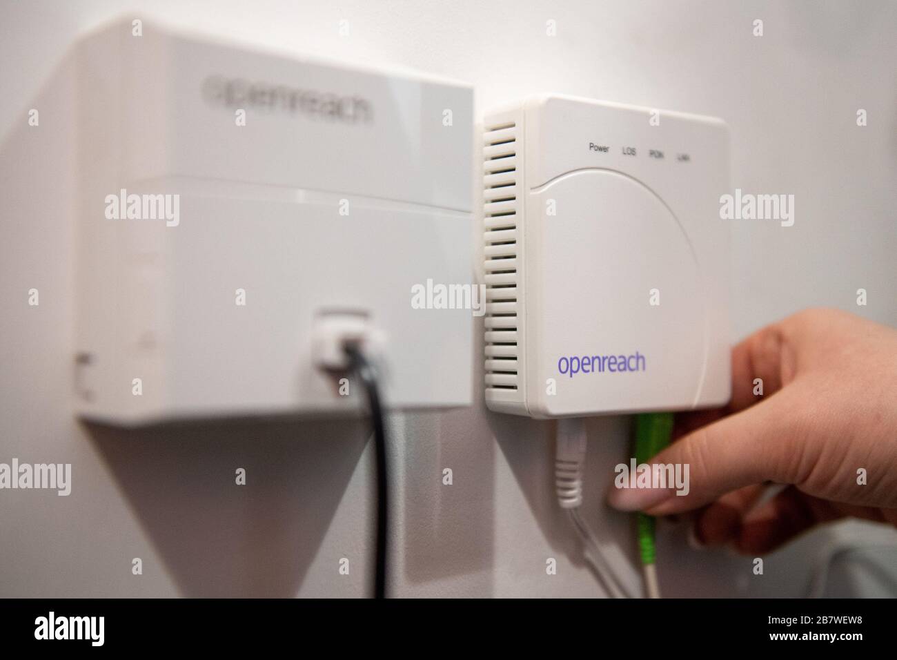 Openreach broadband terminals inside a property at the Openreach ...