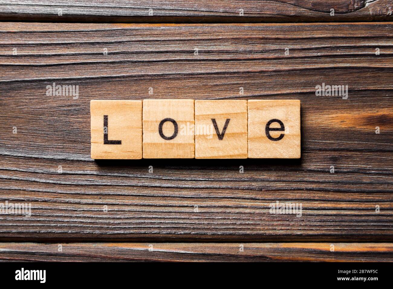 love word written on wood block. love text on table, concept Stock ...
