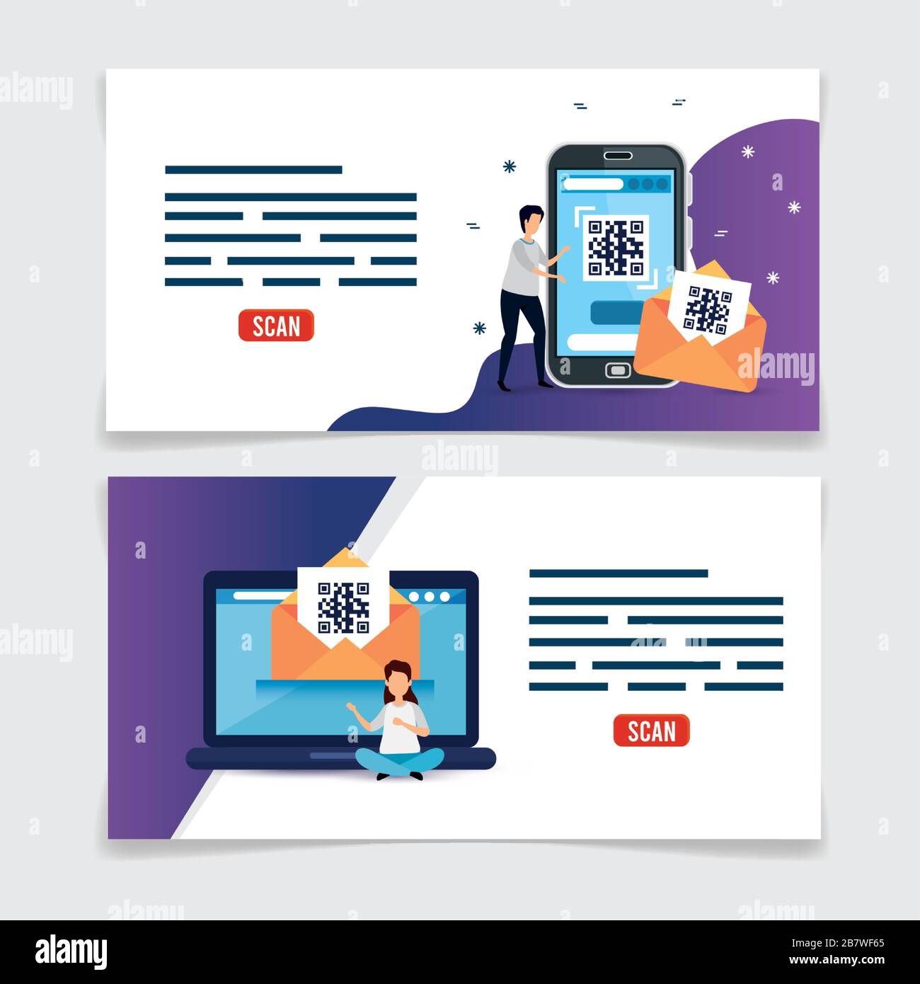 set poster of code qr and icons Stock Vector Image & Art - Alamy