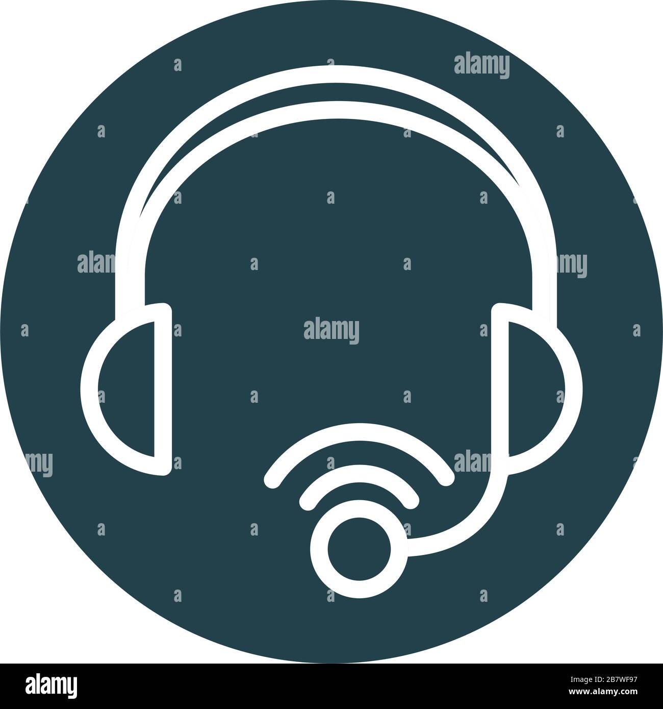 headset microphone voice sound block style icon vector illustration ...