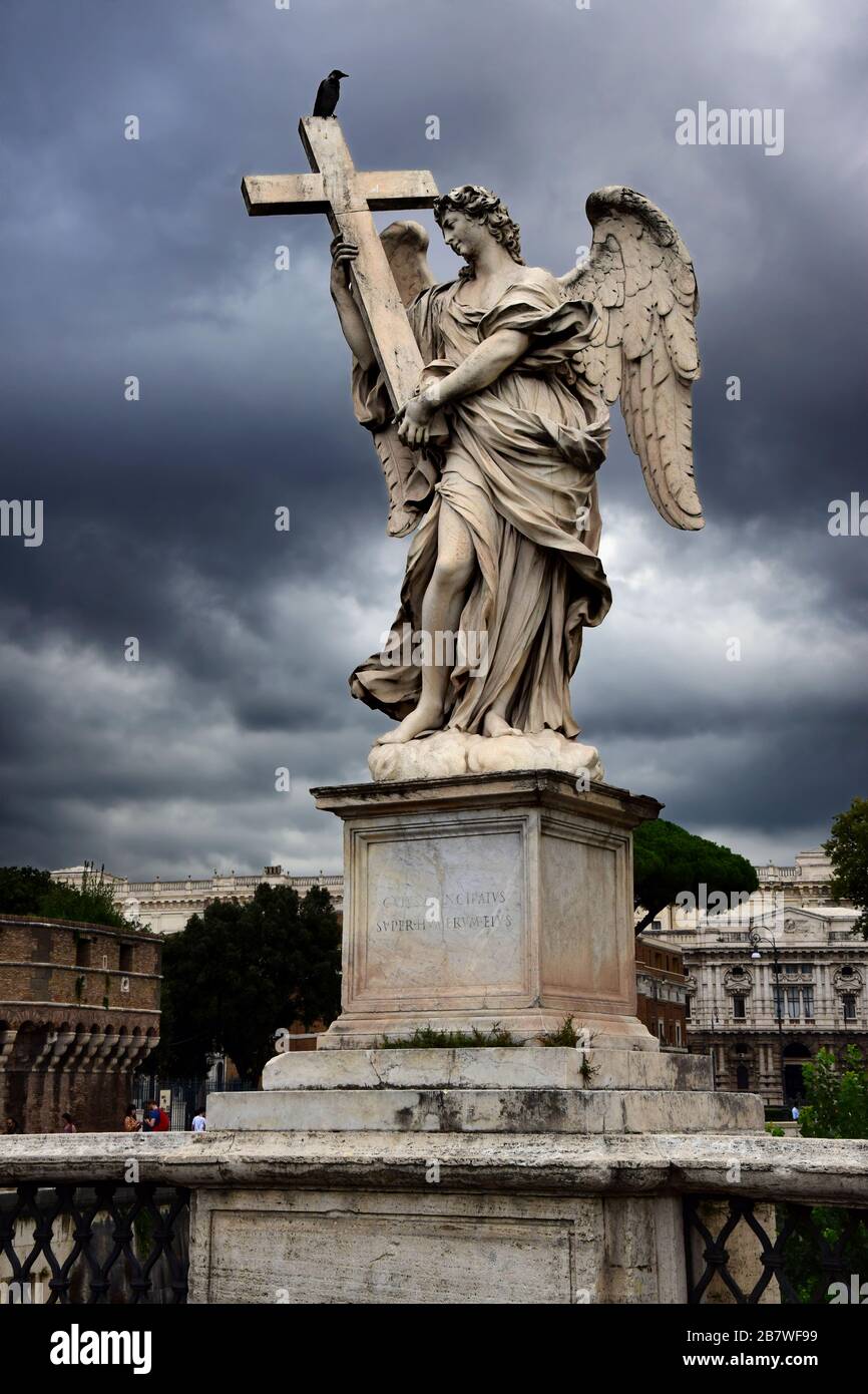 Castle Sant Angelo and Ponte Sant Angelo with its Angel Statues Stock ...