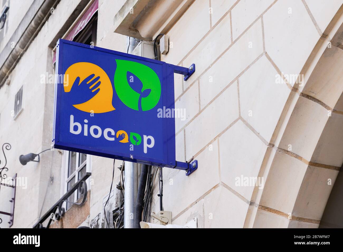Bordeaux , Aquitaine / France - 01 15 2020 : Biocoop store logo sign ...