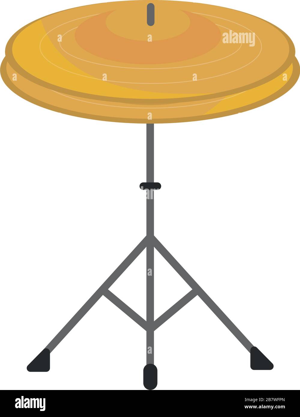 cymbals in tripod percussion musical instrument vector illustration ...