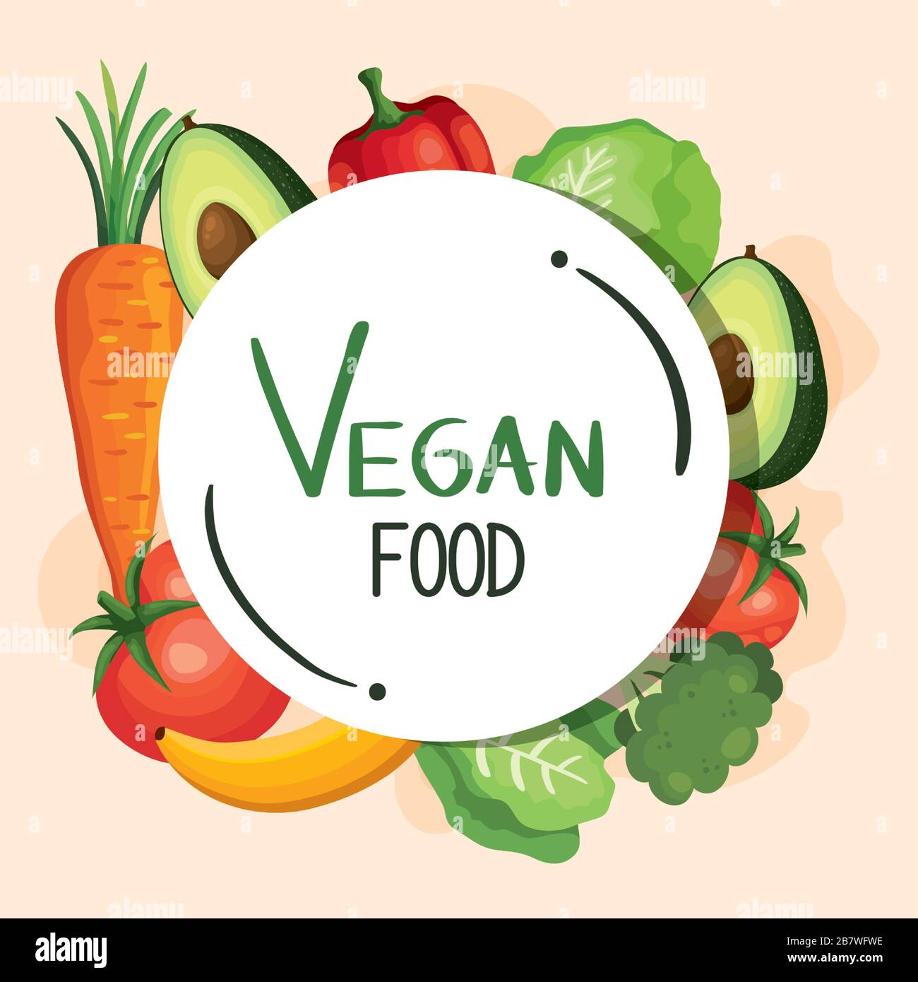 vegan food poster with set of vegetables Stock Vector Image & Art - Alamy