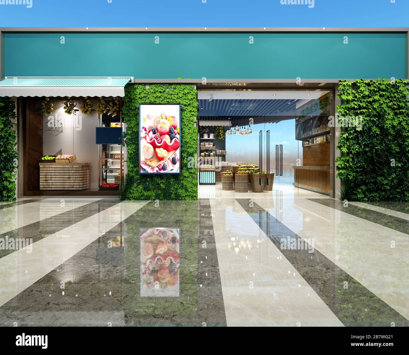 3d render of supermarket grocery Stock Photo - Alamy