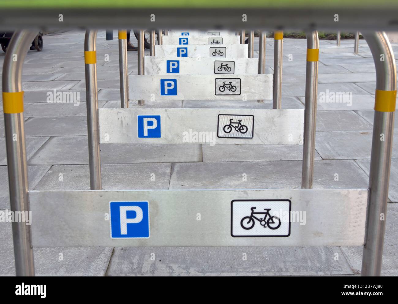 cycle parking racks with letter P and cycle image in kingston upon ...