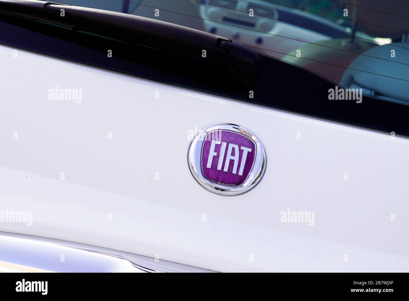 Bordeaux , Aquitaine / France - 02 21 2020 : Fiat car logo brand rear ...