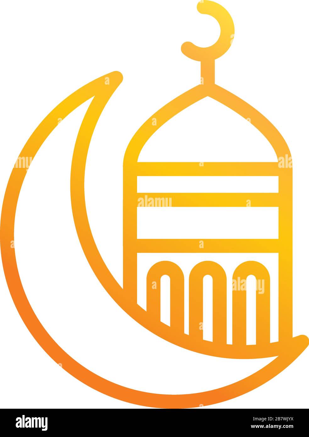 half moon mosque temple ramadan arabic islamic celebration vector ...