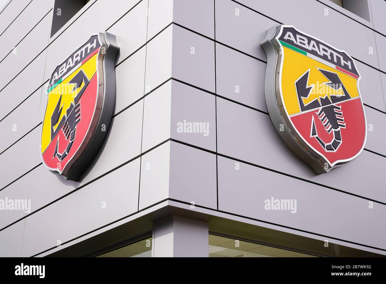 Bordeaux , Aquitaine / France - 10 14 2019 : Abarth car dealership sign ...