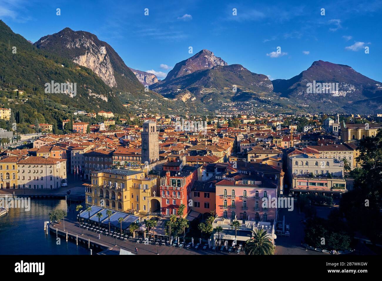 Riva del Garda,Lago di Garda ,Italy - 24 October 2018: Arial Panorama ...