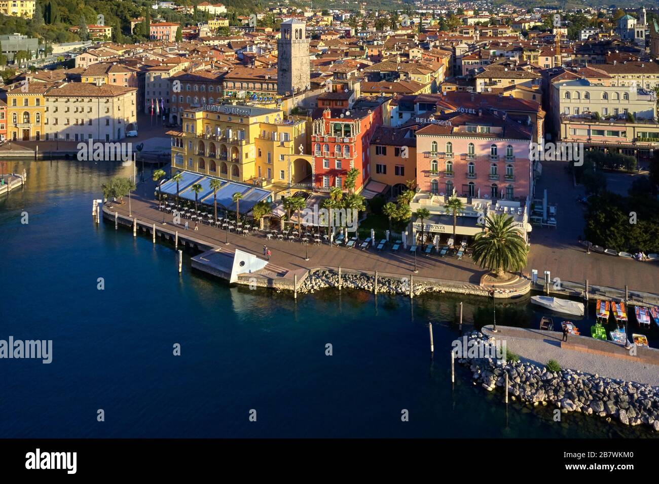 Riva del Garda,Lago di Garda ,Italy - 24 October 2018: Arial Panorama ...