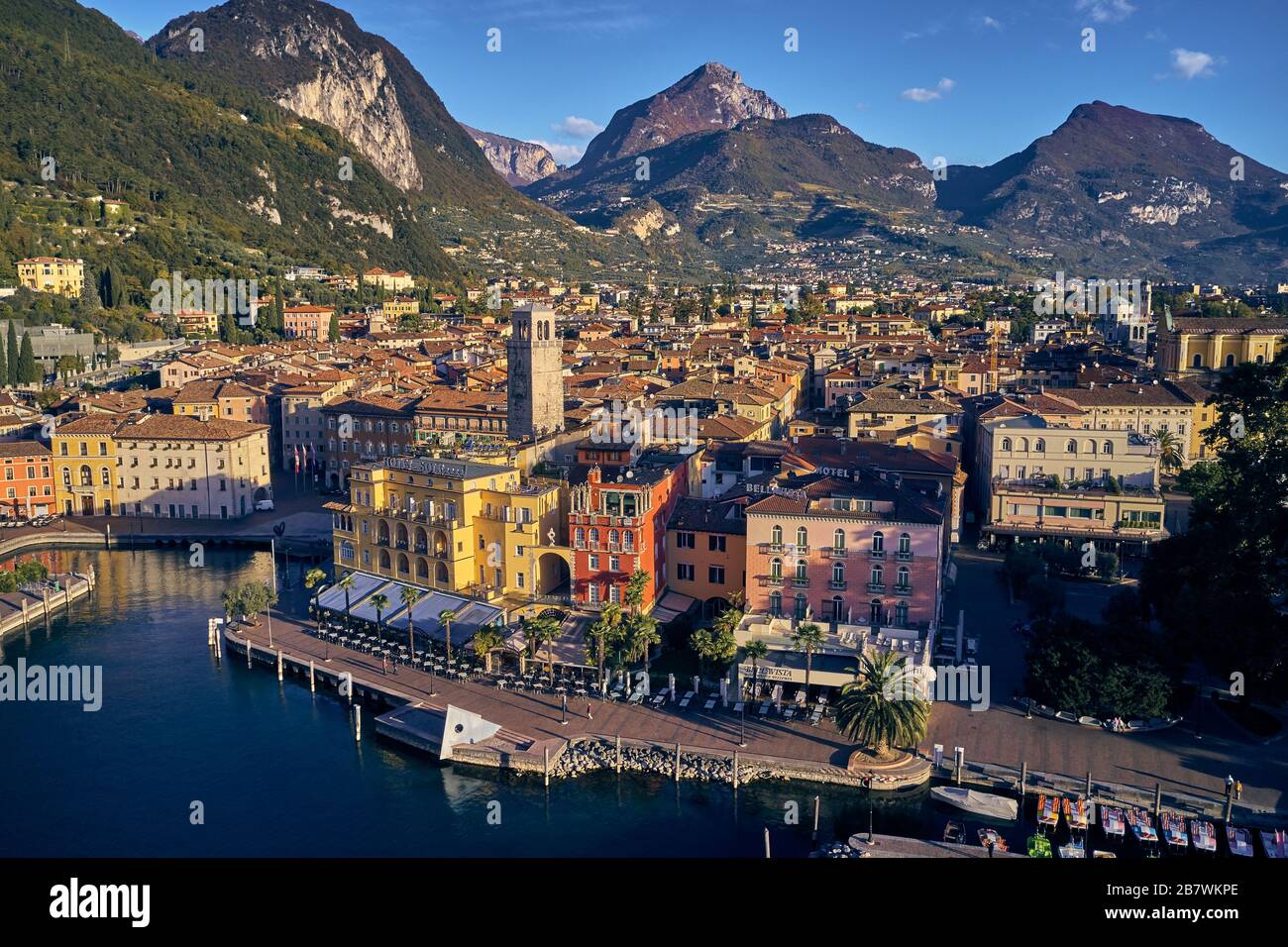 Riva del Garda,Lago di Garda ,Italy - 24 October 2018: Arial Panorama ...