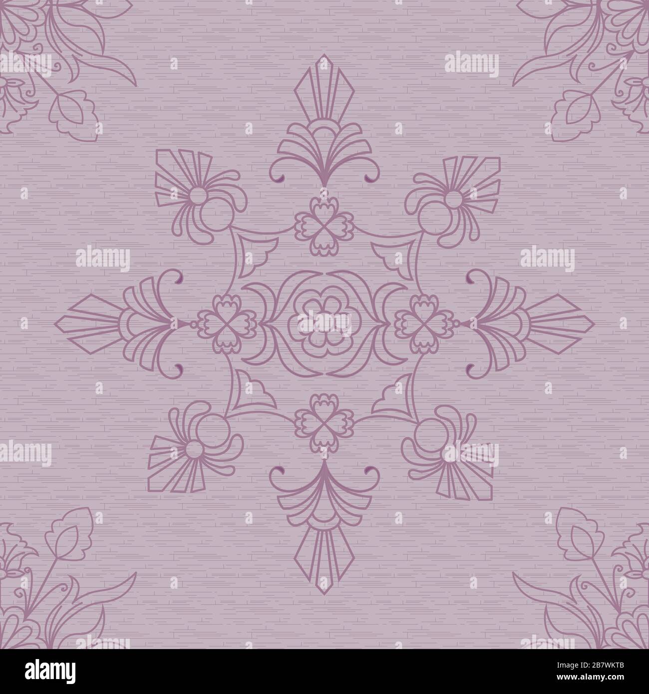 Beautiful Geometrical and flower vector pattern in light purple Stock ...