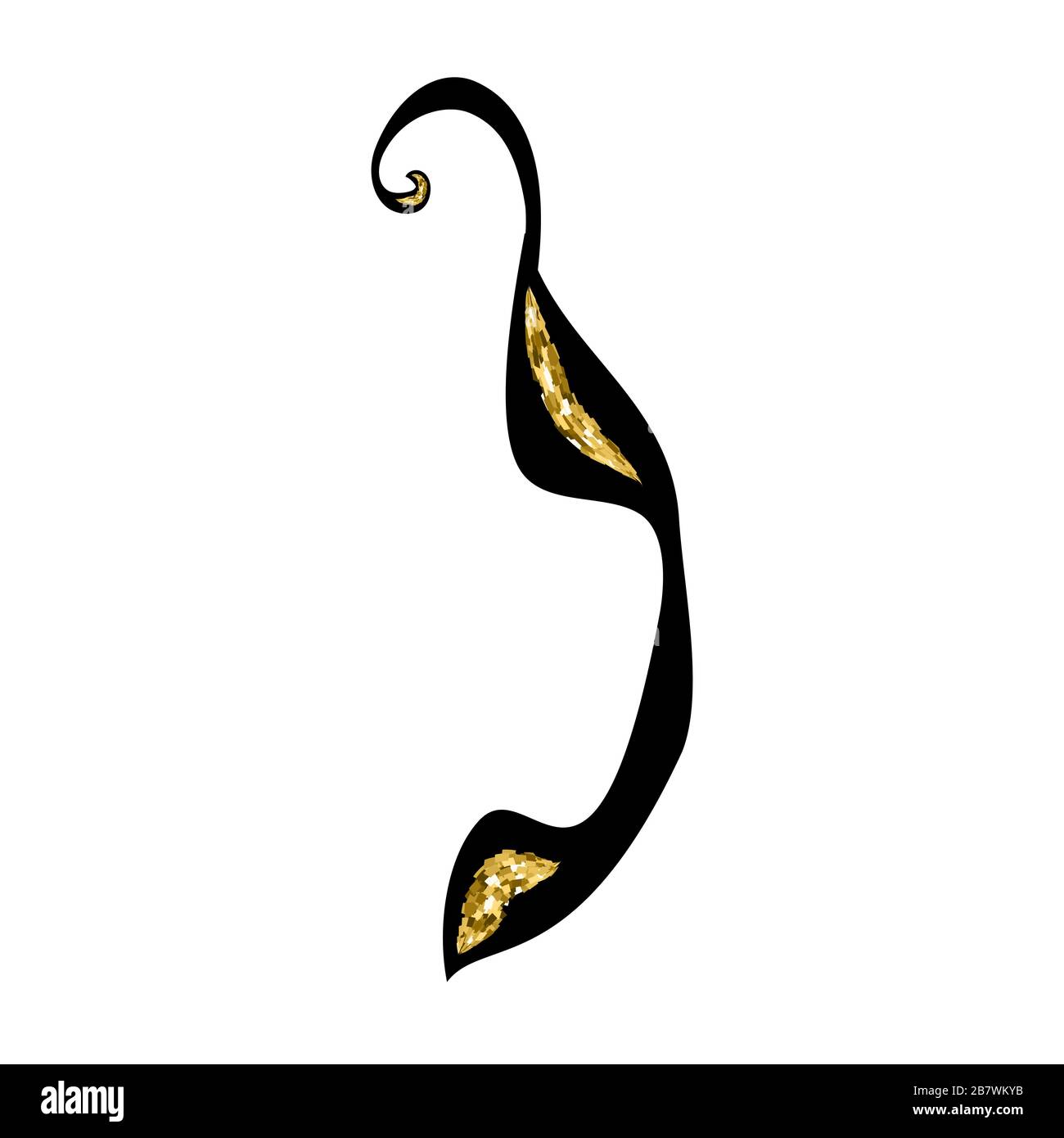 Calligraphic Hebrew alphabet with crowns. Decorative font golden ...
