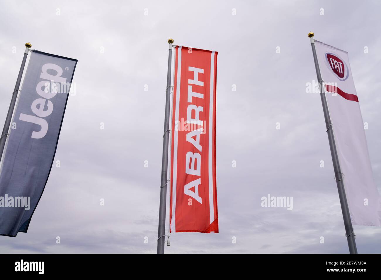 Bordeaux , Aquitaine / France - 10 28 2019 : fiat jeep abarth flag logo ...