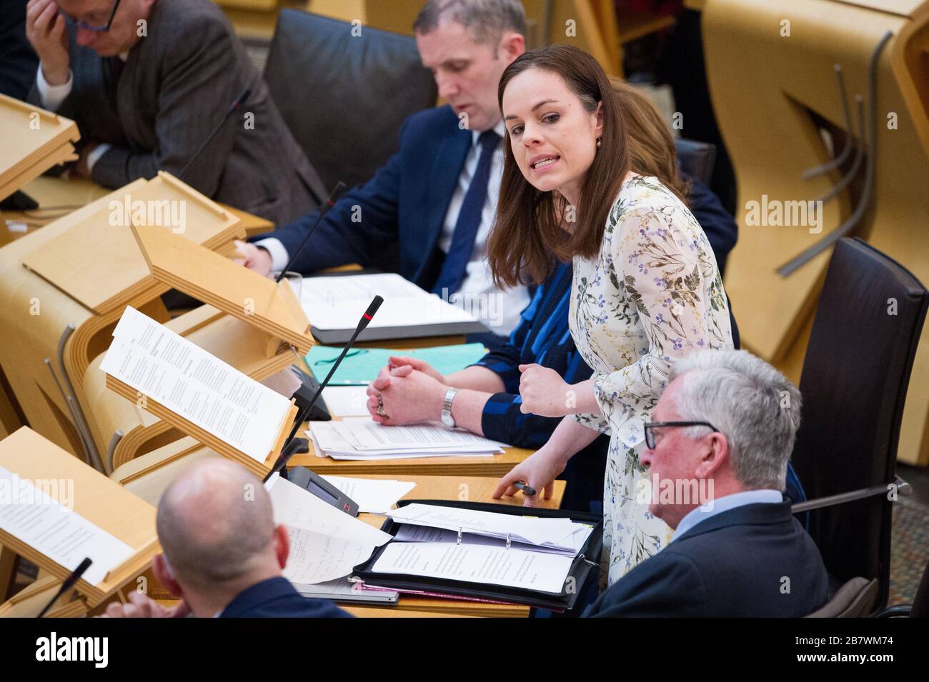 Edinburgh, UK. 18th Mar, 2020. Pictured: Kate Forbes MSP - Cabinet ...