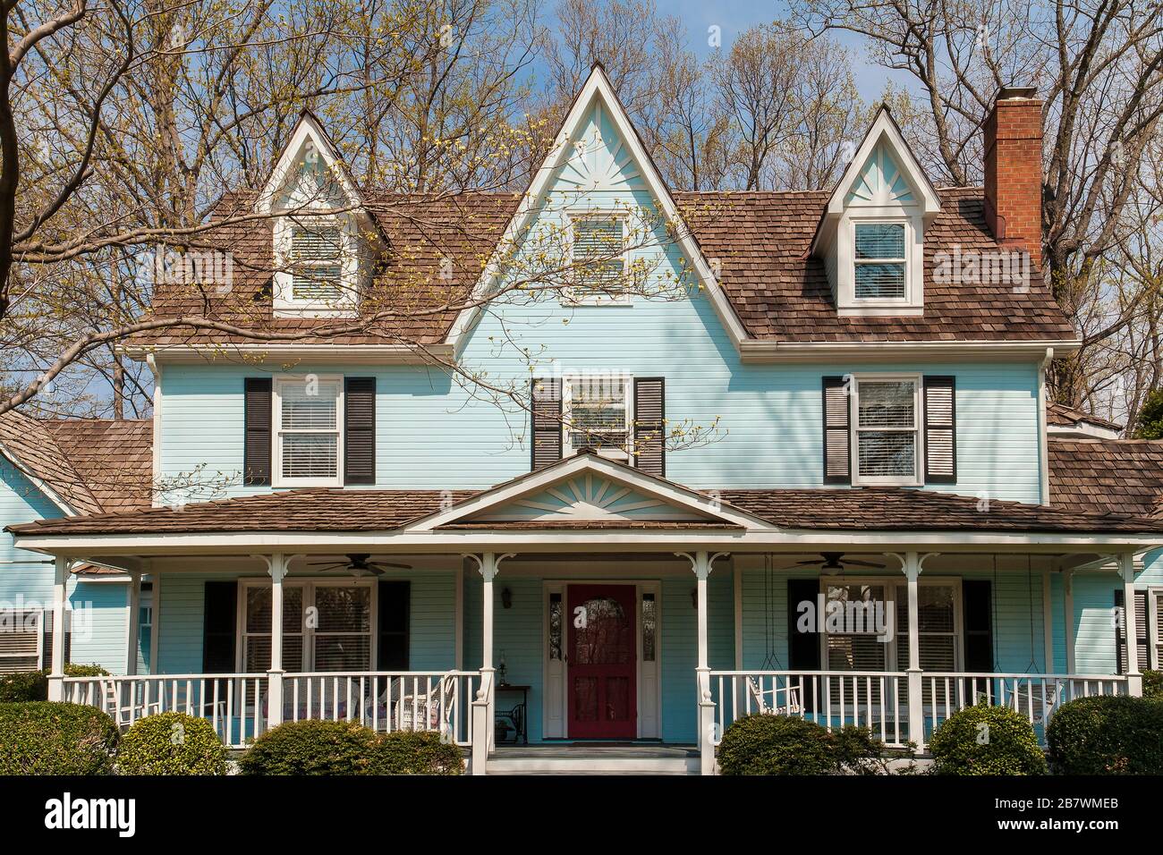 Beautiful Light Blue Victorian House
