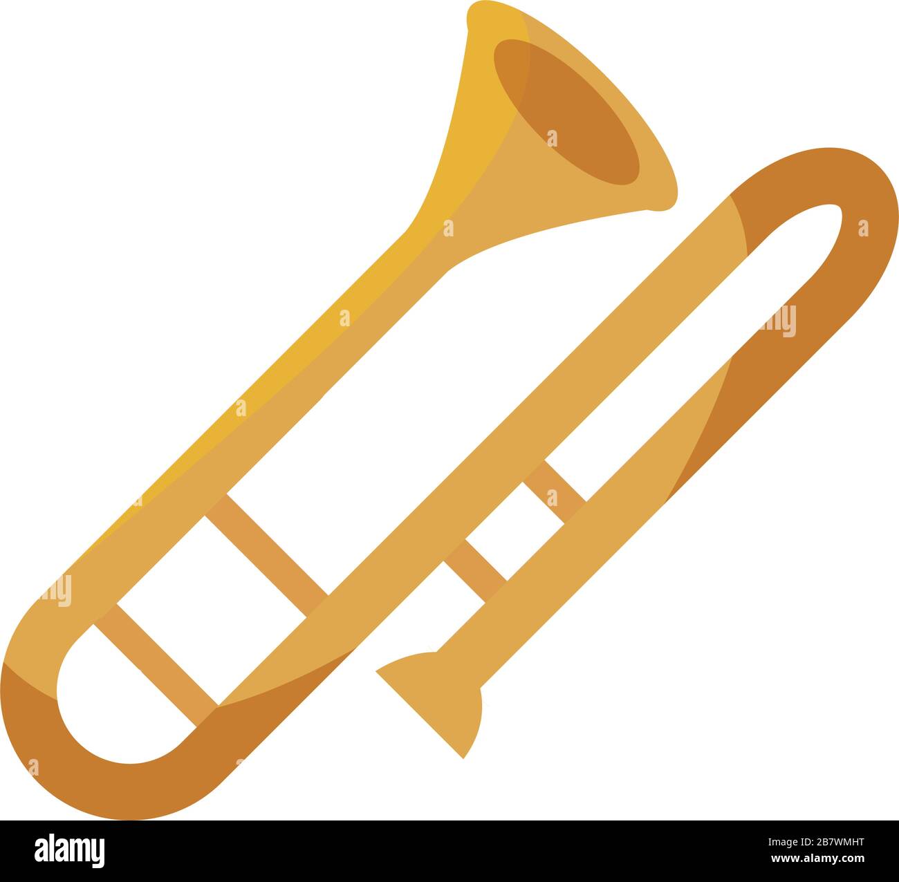 trombone wind musical instrument vector illustration isolated icon ...