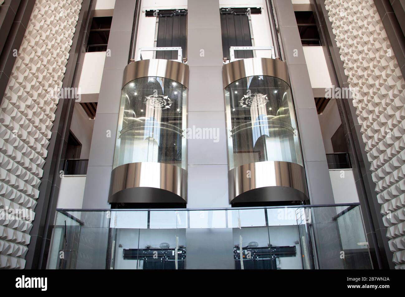 Inside a modern elevator shaft Stock Photo - Alamy