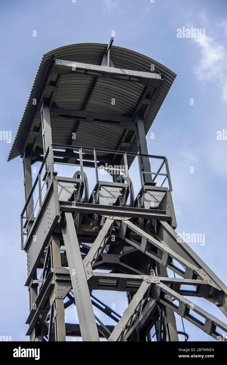 steel winding tower over mine Stock Photo - Alamy