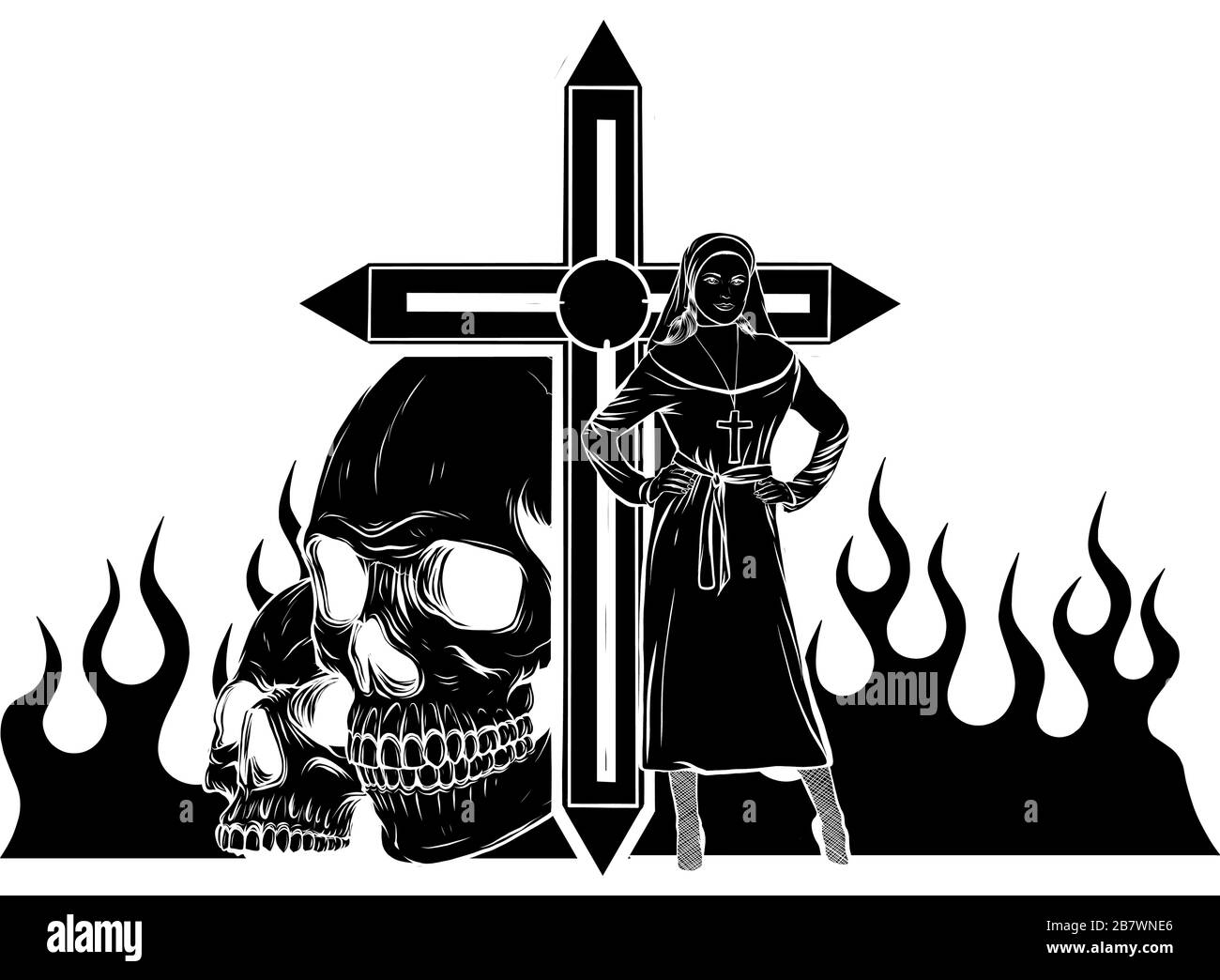 Isolated female characters with banner Cut Out Stock Images & Pictures ...