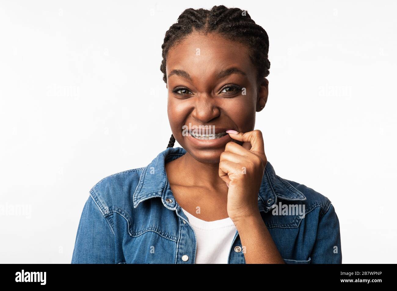 Girl with orthodontic braces hi-res stock photography and images - Alamy