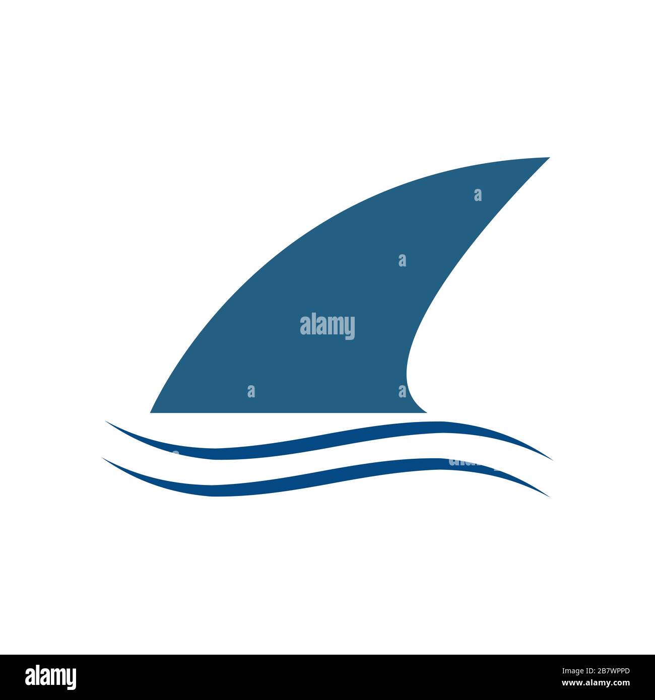 Sharks Fin Logo American Shark Logo Symbol On Blue Background Stock