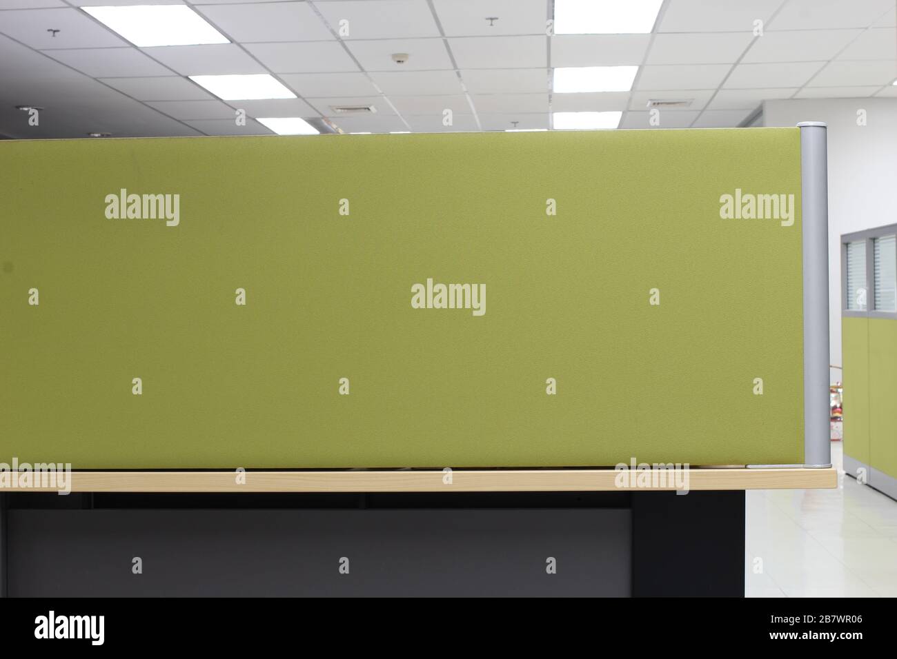 Partition Office Cubicles, Green Partition Stock Photo - Alamy