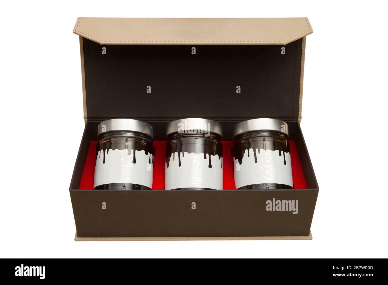 honey jars in the box Stock Photo - Alamy